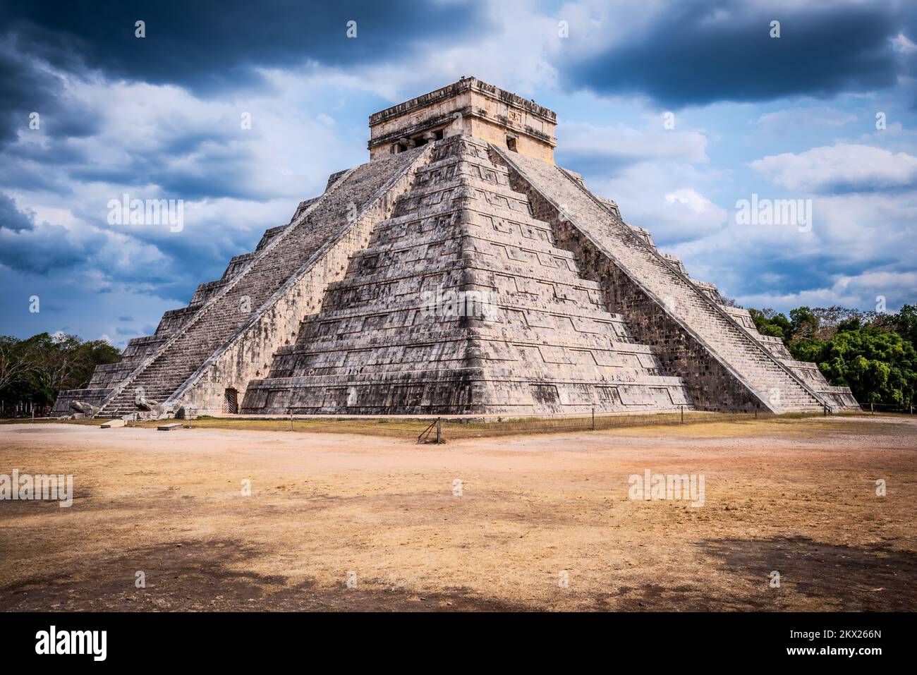 Chichen Itza, Mexico. Temple of Kukulcan, El Castillo mayan pyramid in Yucatan, Central America ...