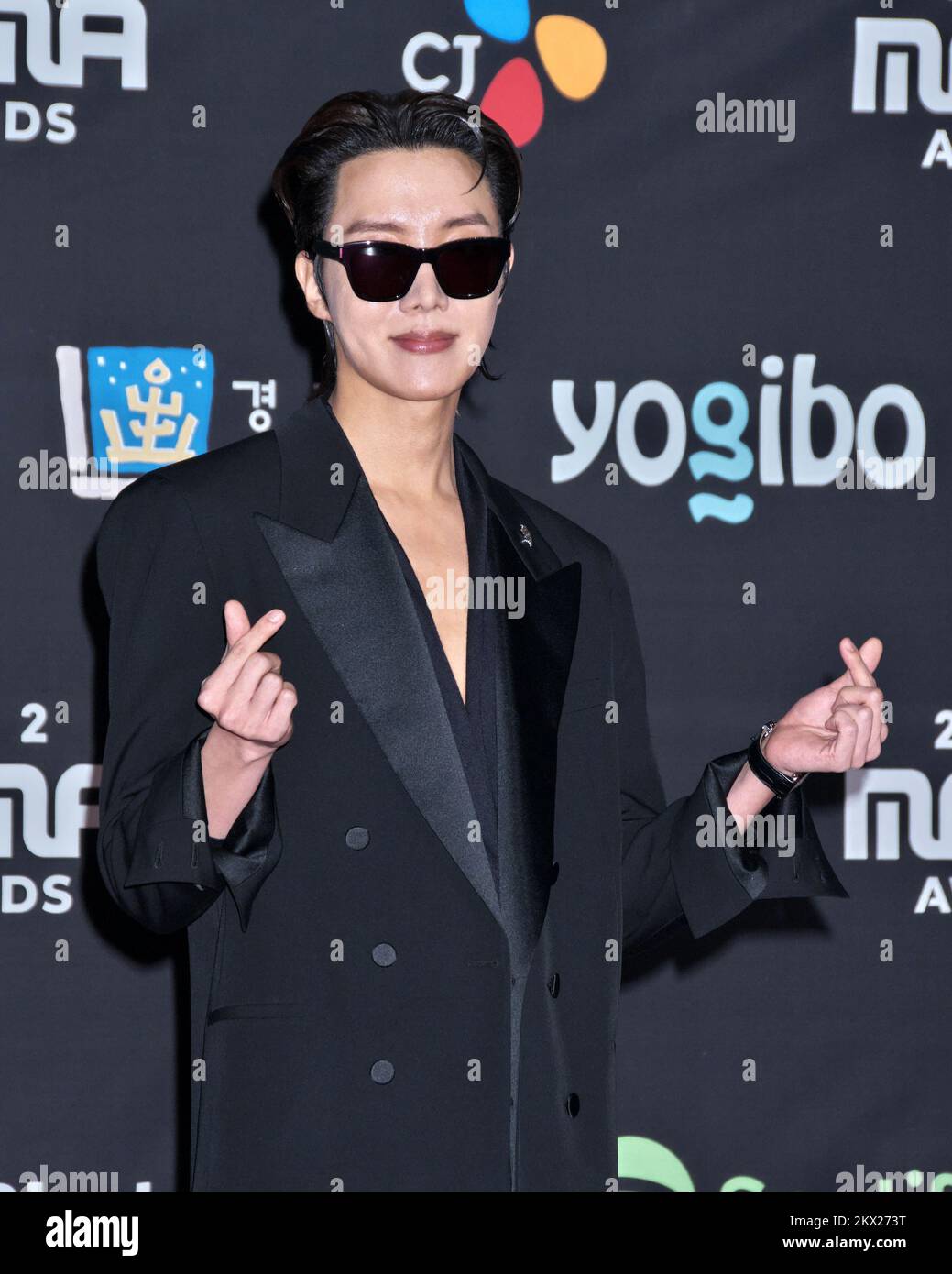 Osaka, Japan. 30th Nov, 2022. Member of BTS, singer j-hope attend a red ...