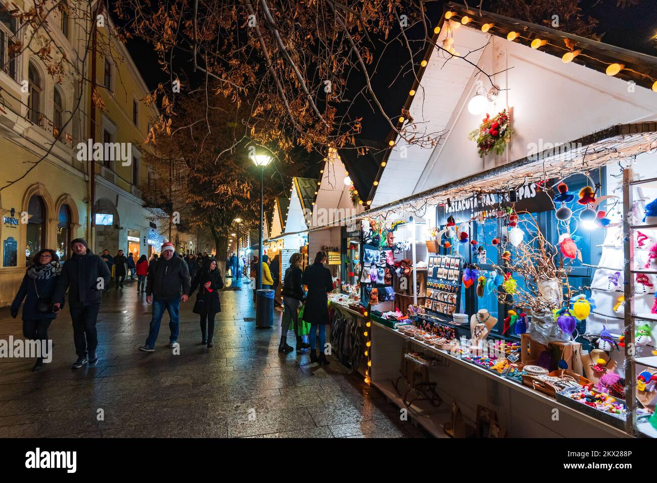 Cluj Napoca, Romania: December 2019 - Night scene with Christmas Market ...