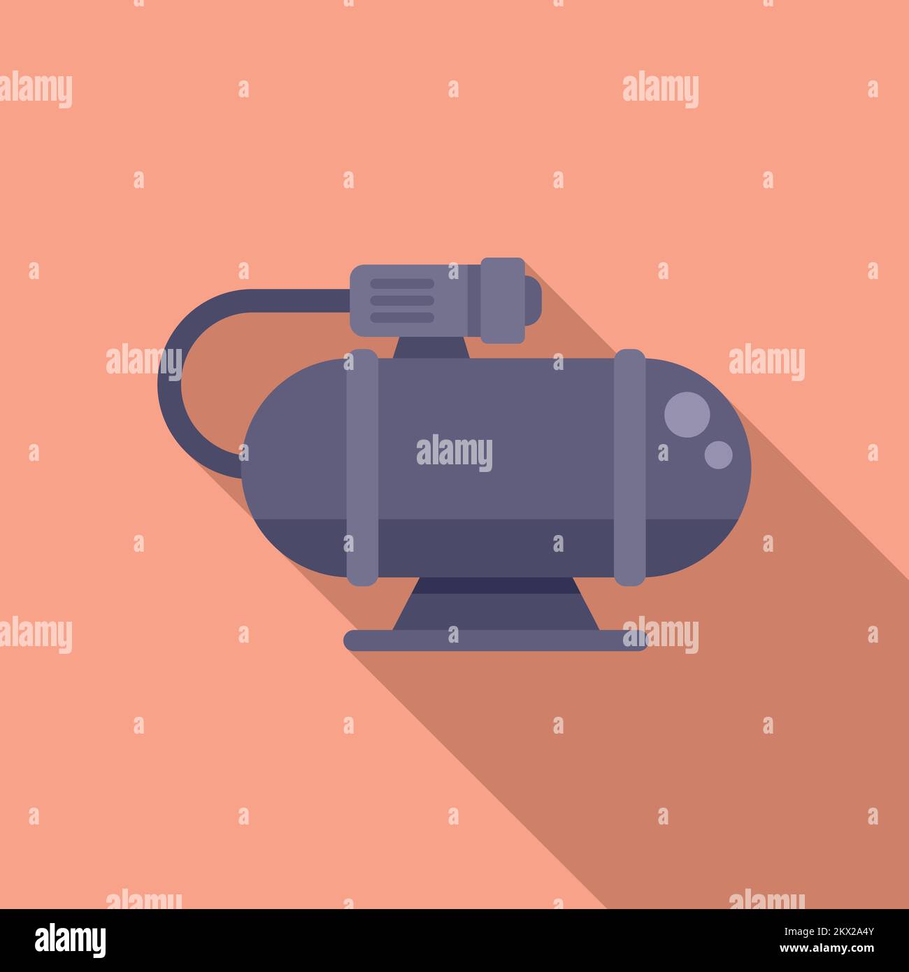 Pneumatic compressor icon flat vector. Pressure tank. Electric motor ...