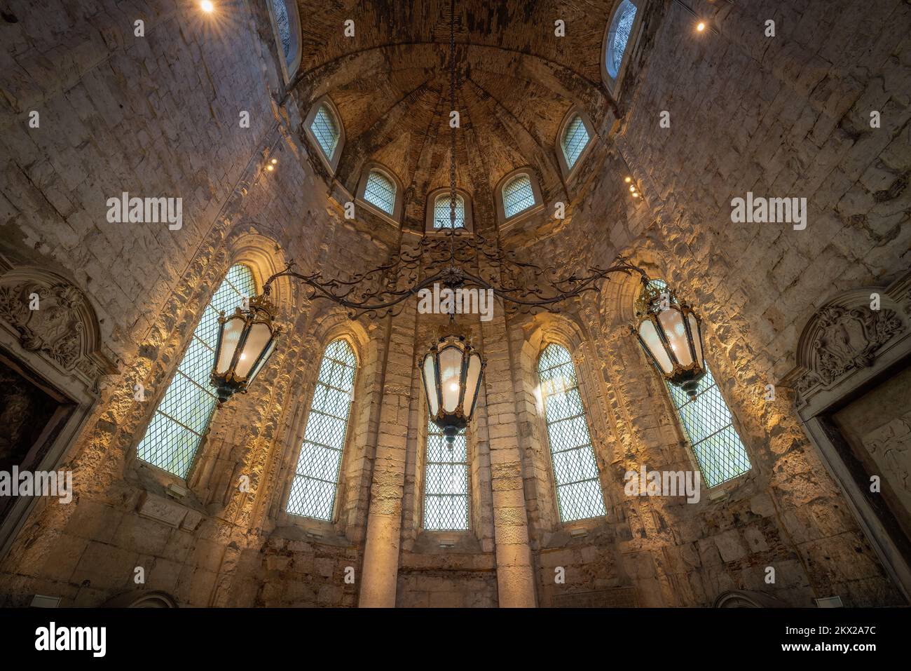 Windows and Ceiling at Carmo Convent (Convento do Carmo) Interior ...