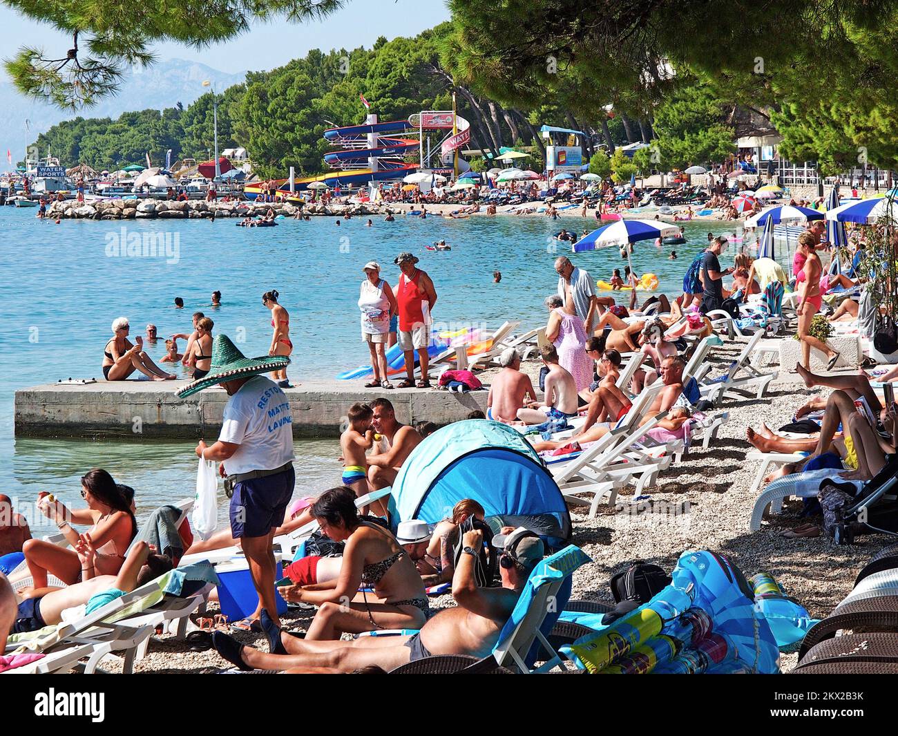 30.08.2017., Makarska, Croatia - Although is the end of August beaches ...