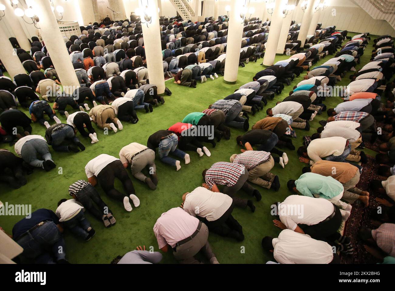 01.09.2017., Zagreb, Croatia - Muslims gathered in mosque before ...