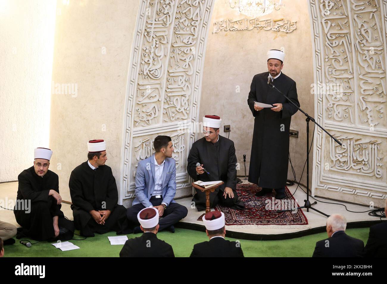 01.09.2017., Zagreb, Croatia - Muslims gathered in mosque before ...