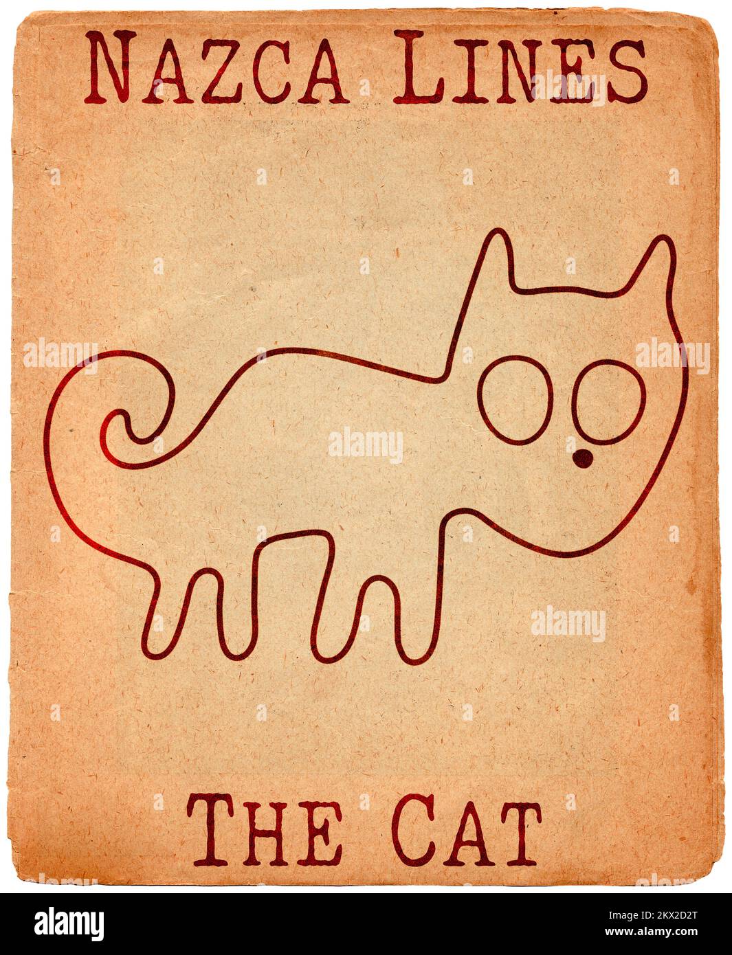 Geoglyph of the cat from Nazca, The Nazca Lines, Nazca Desert, Peru ...