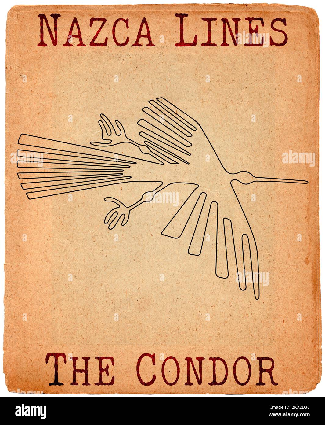 Geoglyph of the condor from Nazca, The Nazca Lines, Nazca Desert, Peru ...