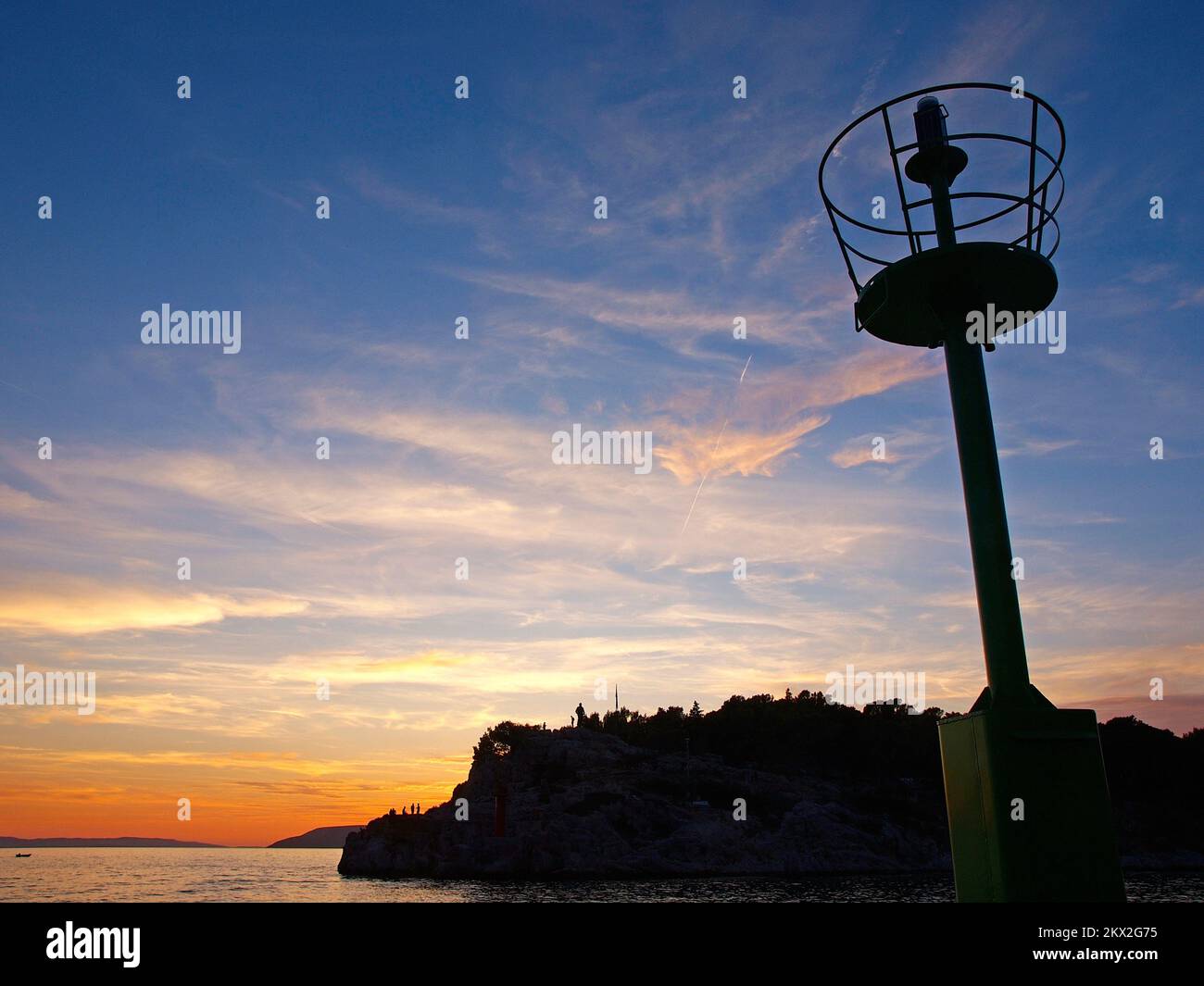 13.09.2017., Makarska, Croatia - Beautiful sunset over the city after a ...