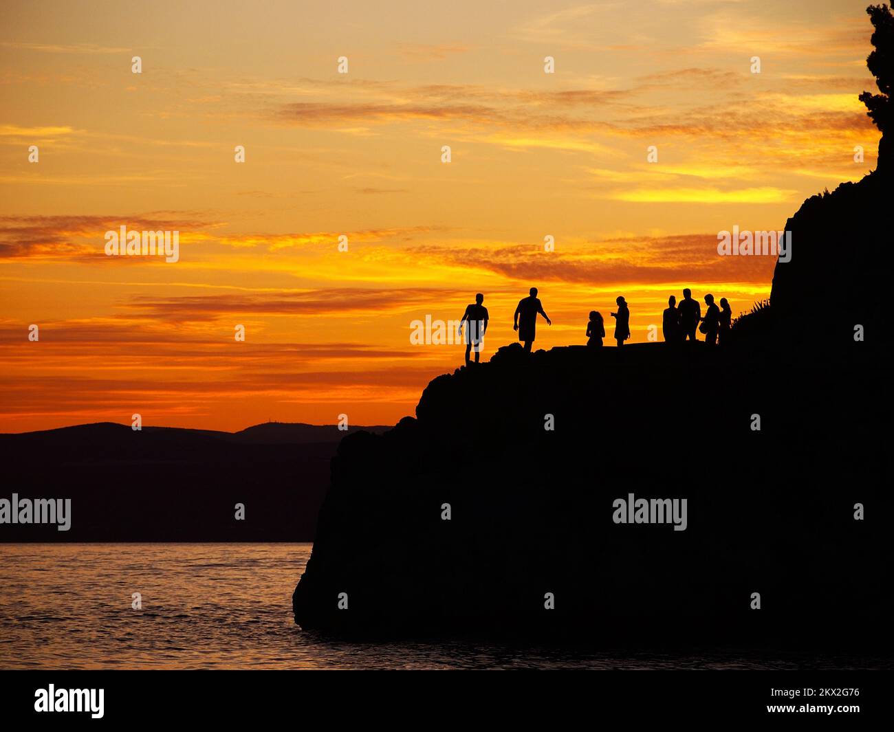 13.09.2017., Makarska, Croatia - Beautiful sunset over the city after a ...