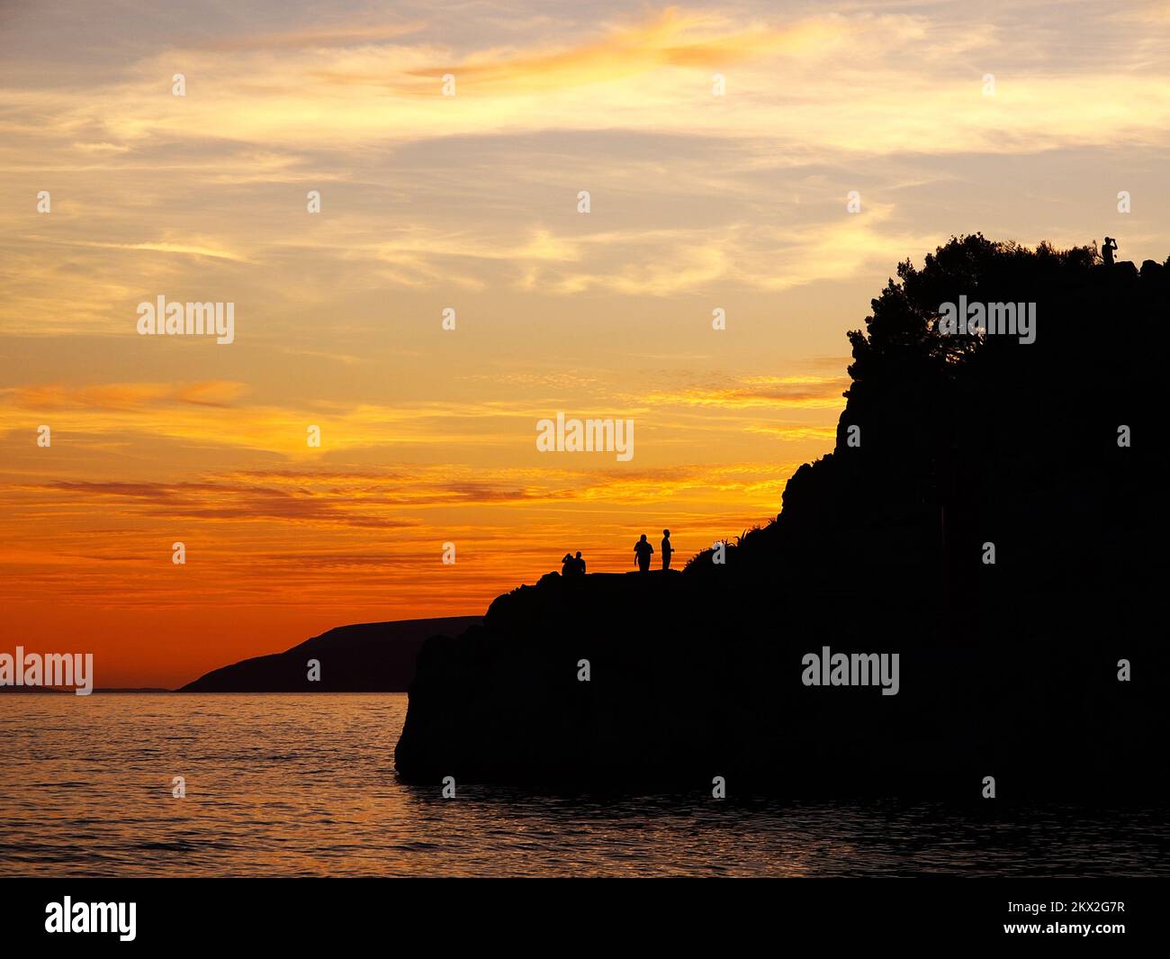 13.09.2017., Makarska, Croatia - Beautiful sunset over the city after a ...