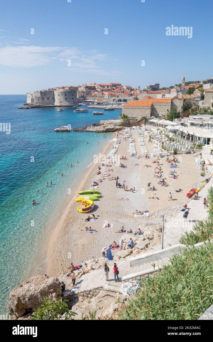 27.09.2017., Croatia, Dubrovnik - Warmer day, the swimmers swam on the ...