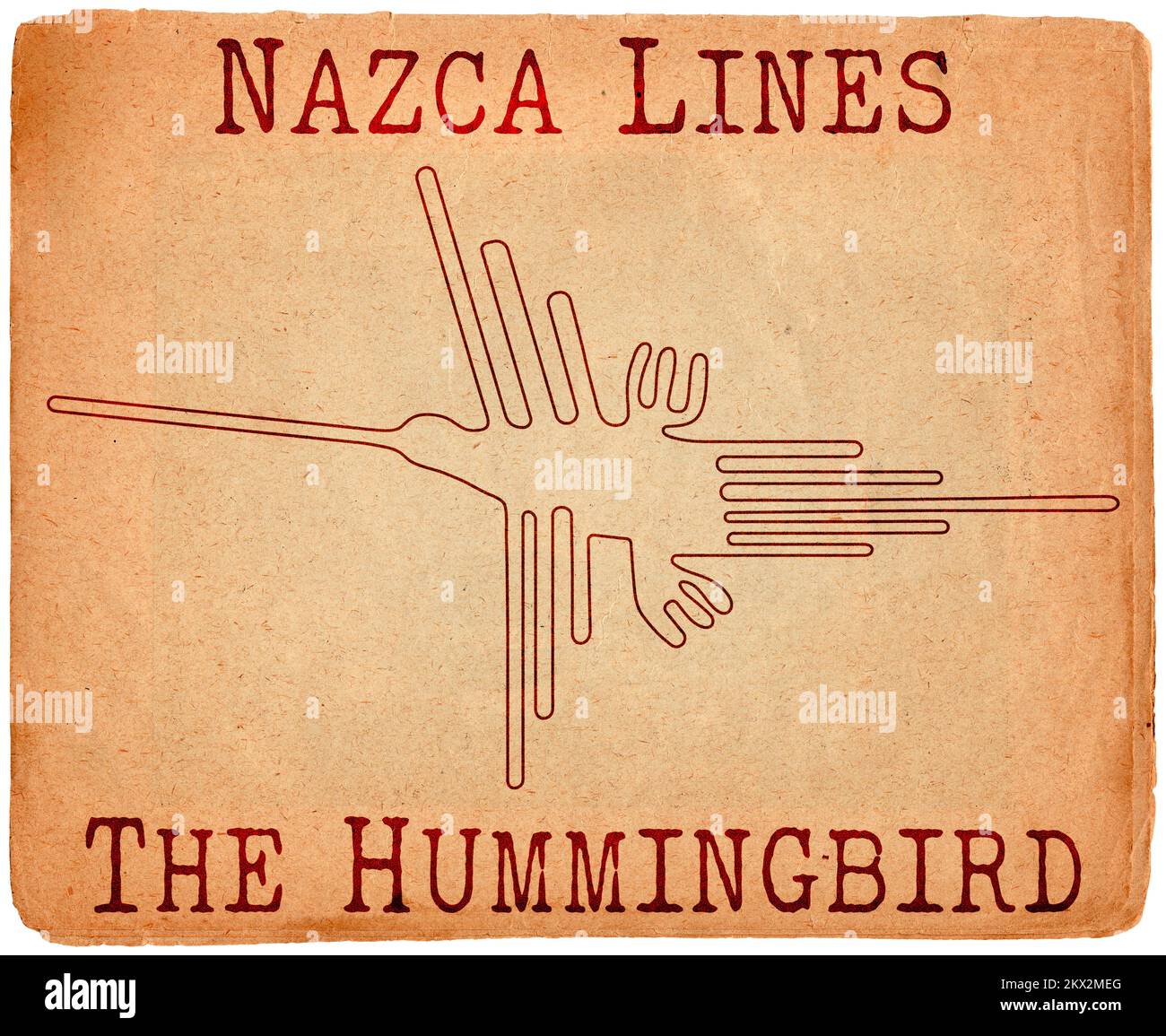 Geoglyph of the hummingbird from Nazca, The Nazca Lines, Nazca Desert ...