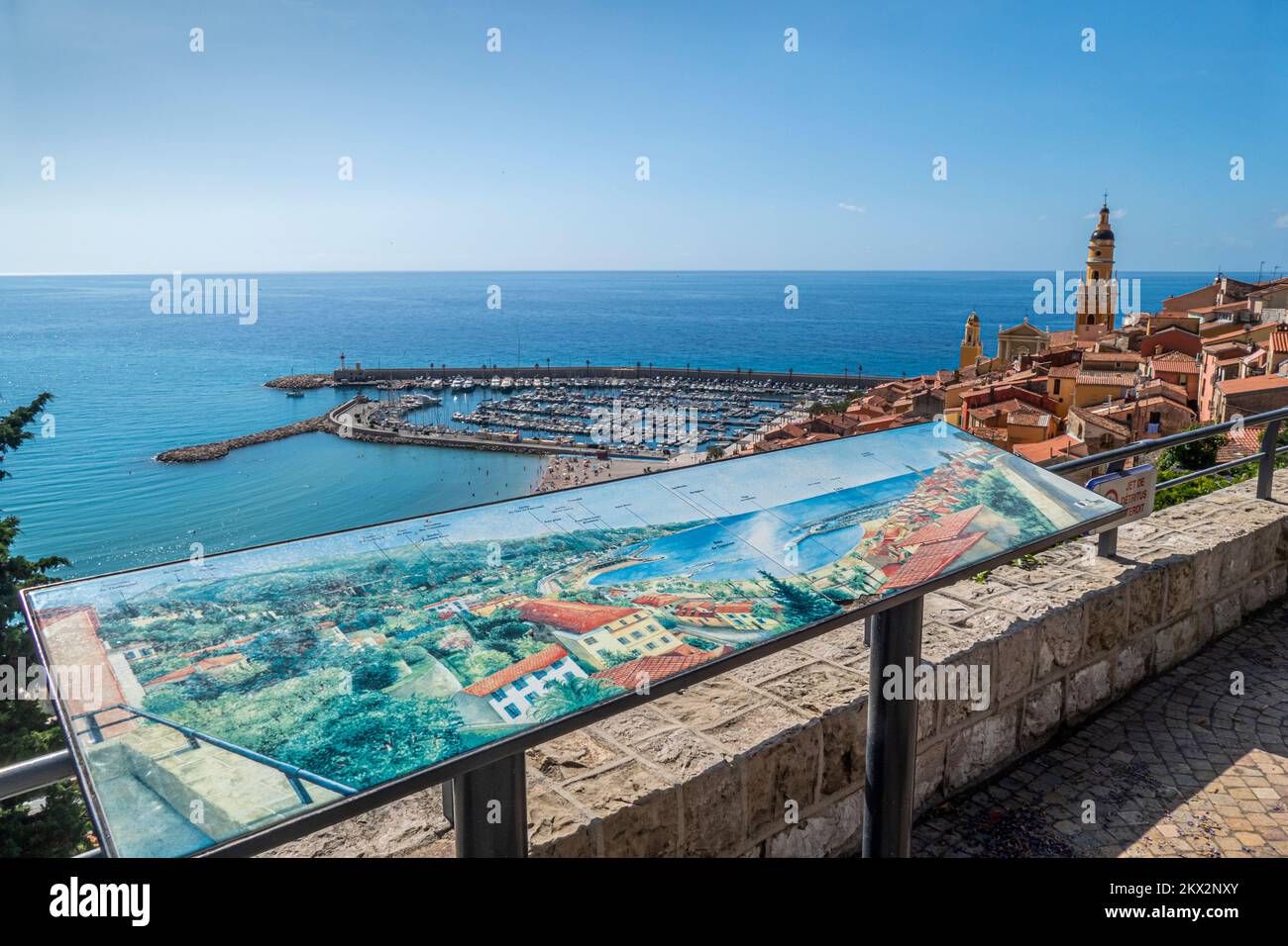 Menton, France - 07-07-2021:aerial view of the historic center of ...