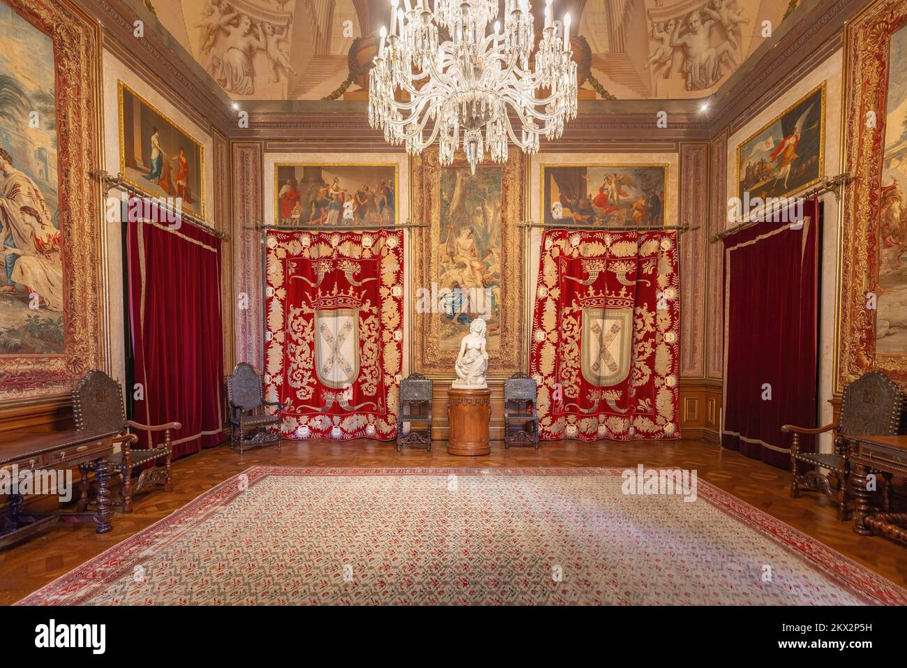 Ushers Room at Palace of Ajuda Interior - Lisbon, Portugal Stock Photo ...