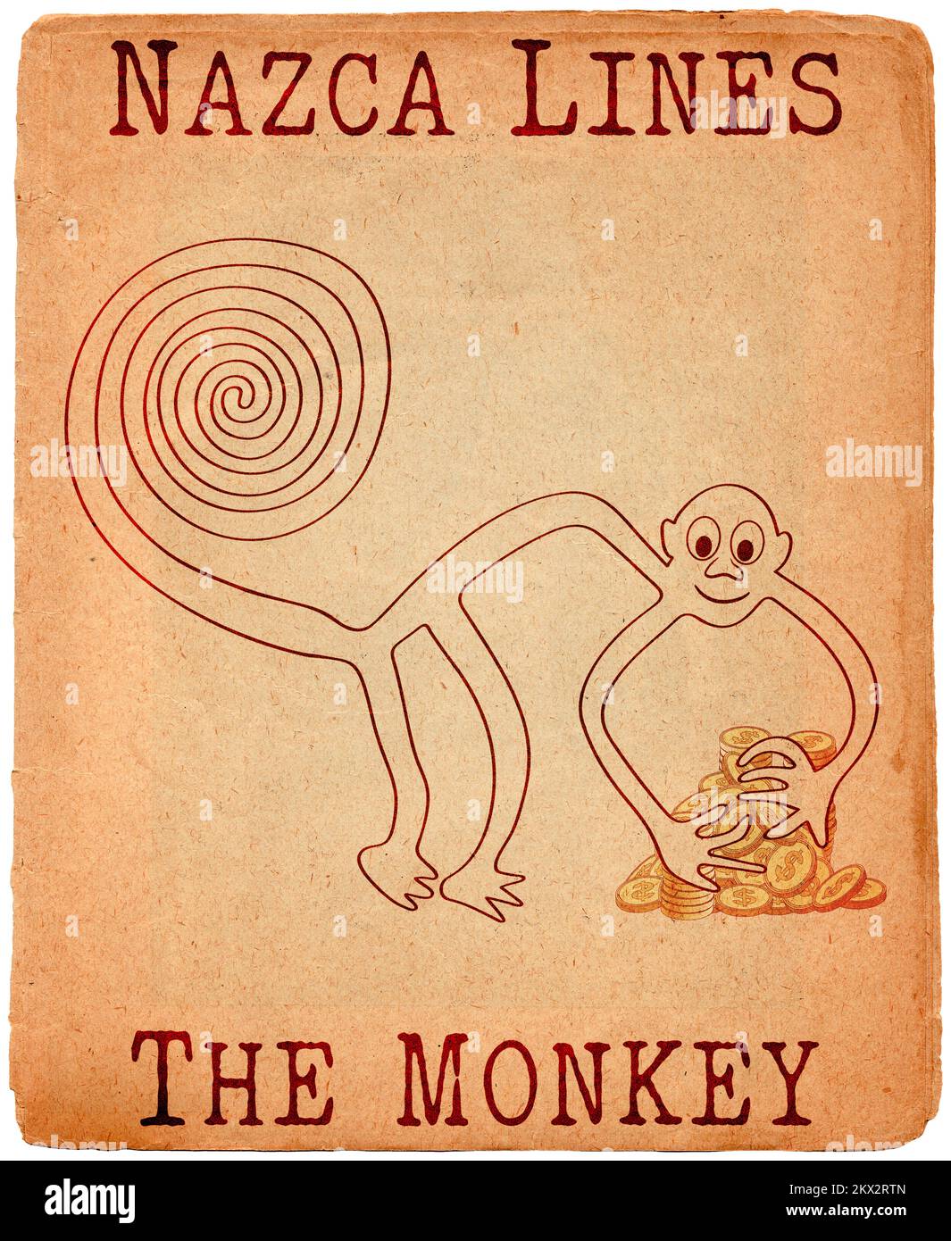 Monkey with a pile of money - a paraphrase of the famous geoglyph The ...