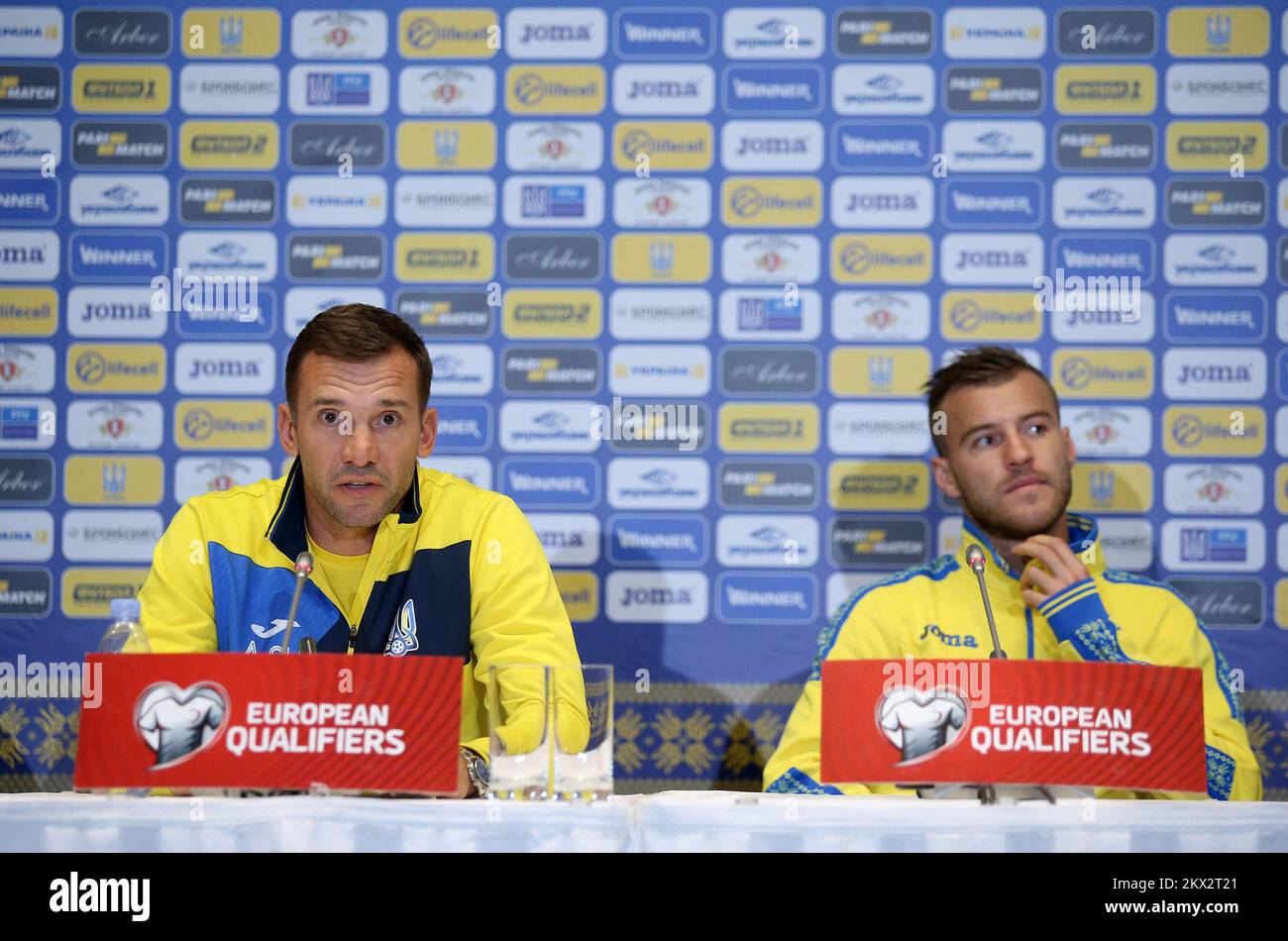 08.10.2017.,Kiev, Ukraine - Ukrainian soccer team coach Andriy ...