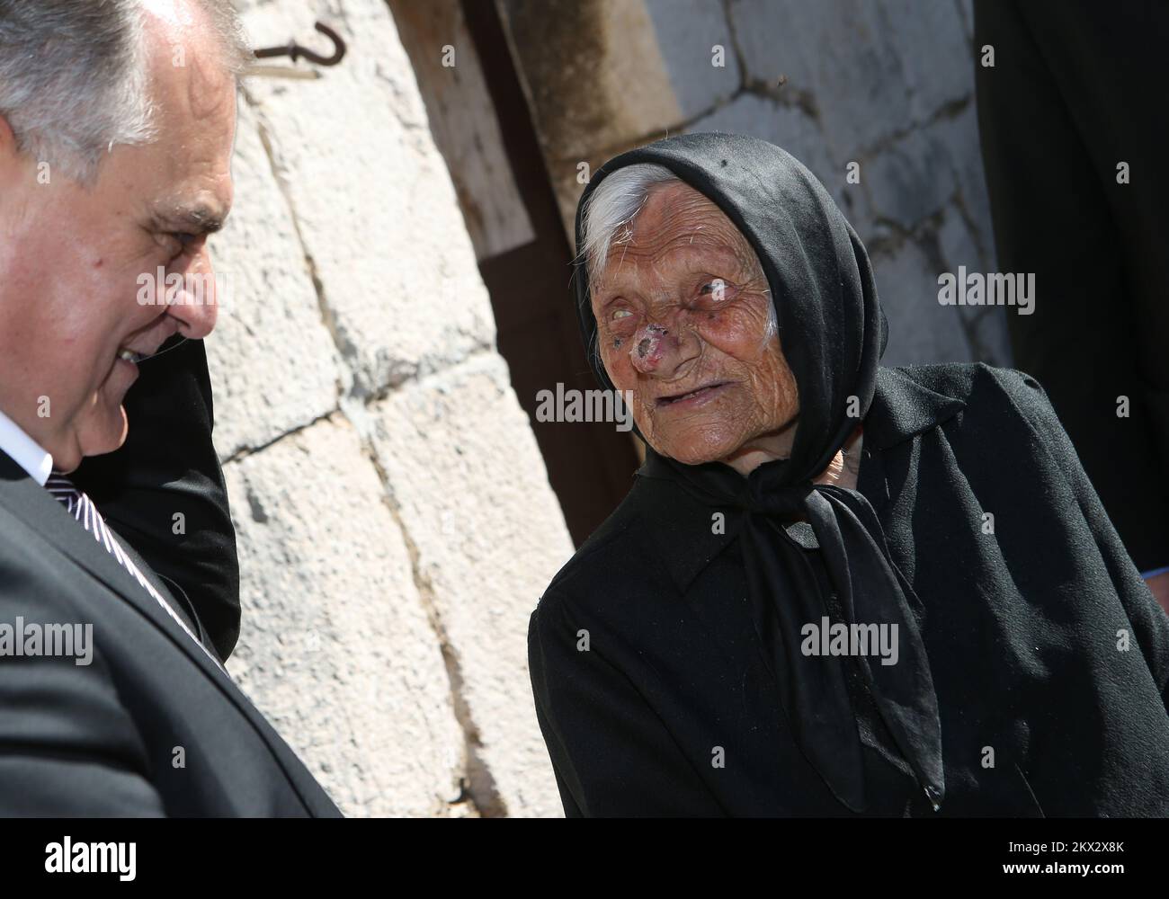 13.10.2017., Kotlenice, Croatia - Granny Andja Peric celebrating 107th ...