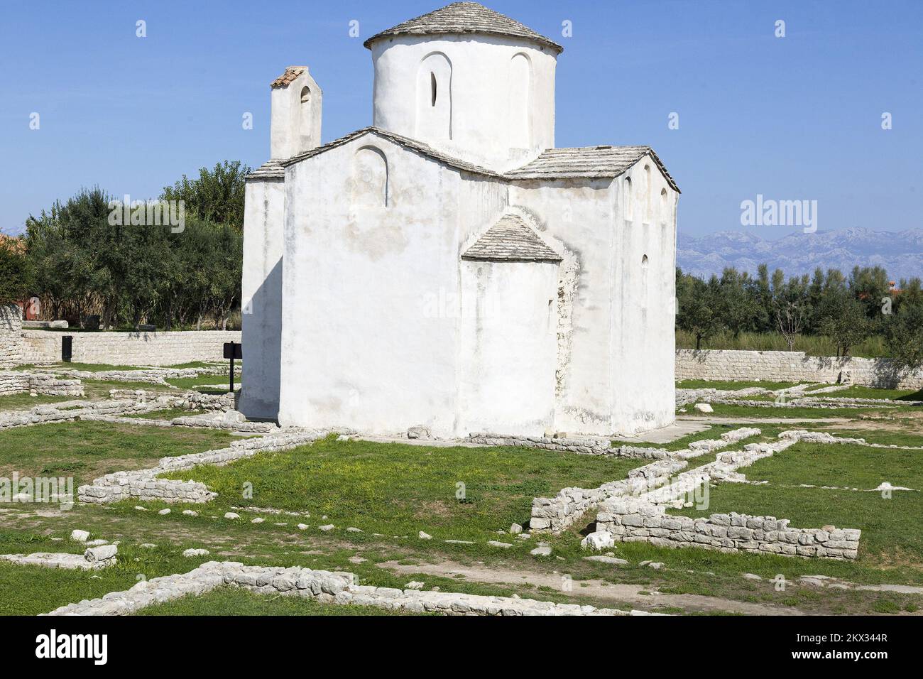 02.10.2017., Nin, Croatia - Church of the Holy Cross is a Croatian Pre ...