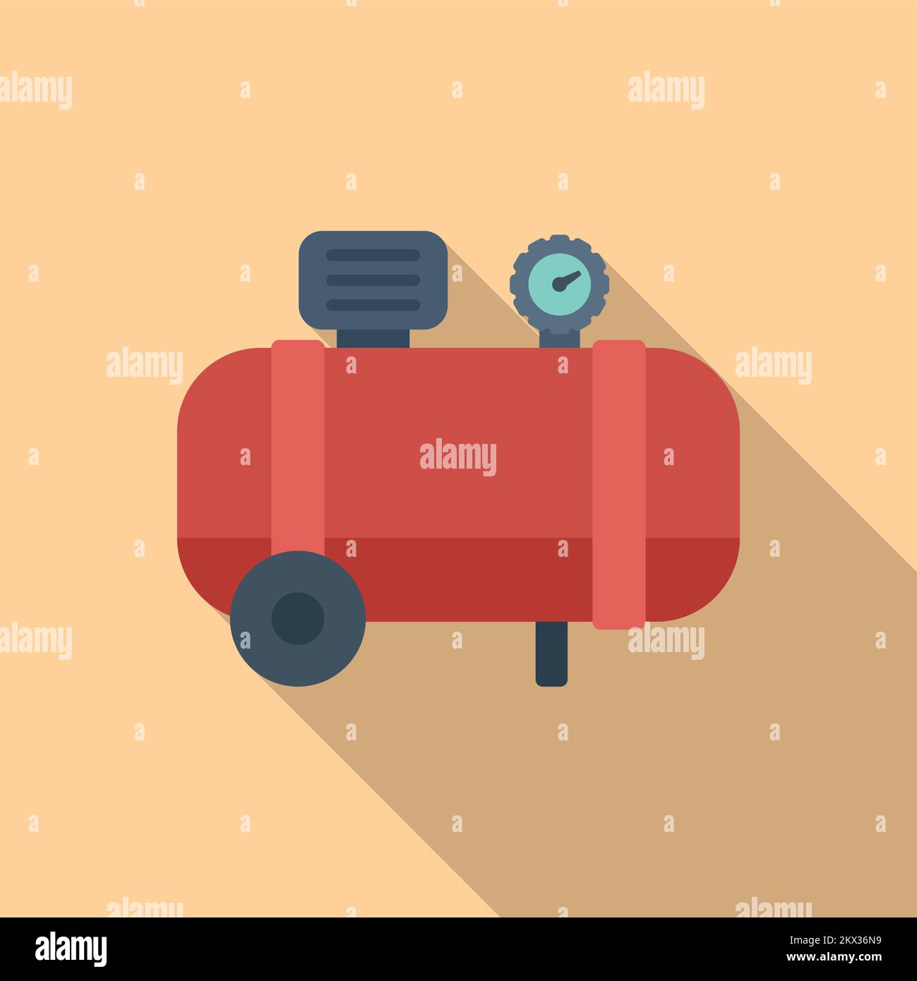 Industrial compressor icon flat vector. Pump tank. Electric motor Stock ...