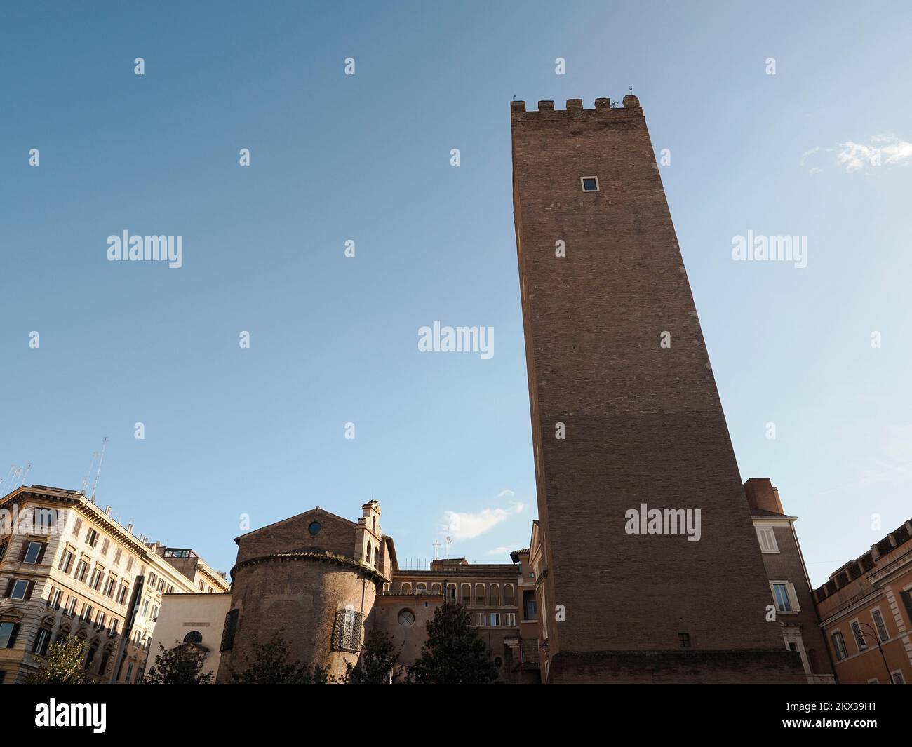 rome monti district buildings view street Stock Photo - Alamy