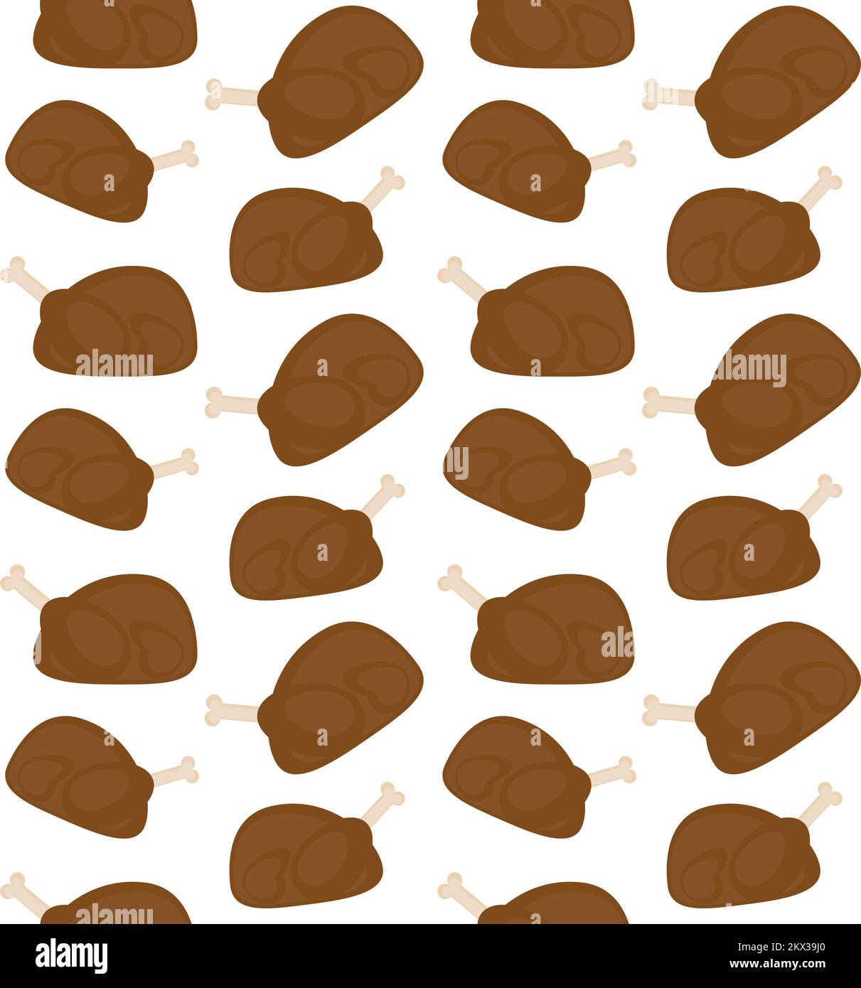 Vector seamless pattern of flat turkey isolated on white background ...