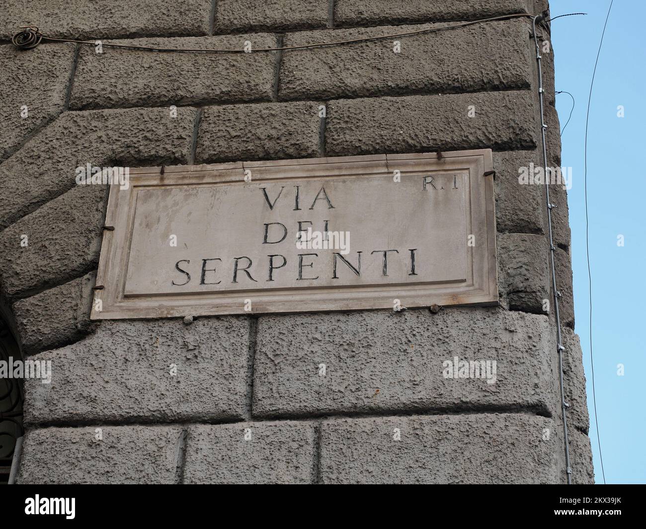 rome monti district buildings view street Stock Photo - Alamy