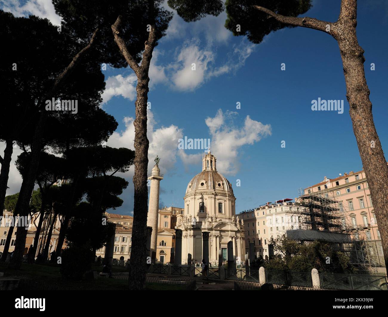 fori imperiali rome buildings on walkway view imperial forums Stock ...