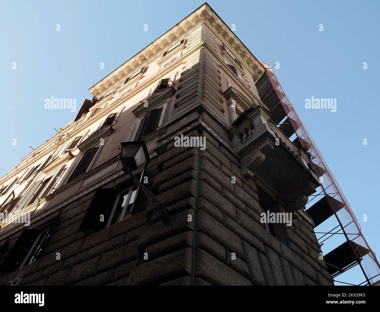 rome monti district buildings view street Stock Photo - Alamy