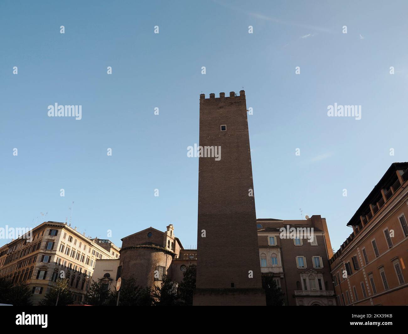 rome monti district buildings view street Stock Photo - Alamy