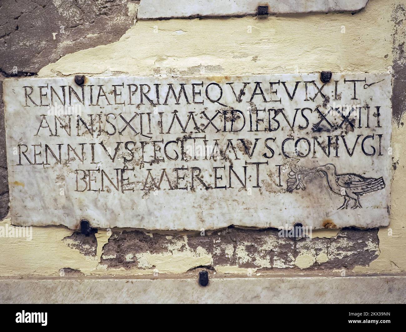 santa maria in trastevere church inscripted stone detail Stock Photo ...