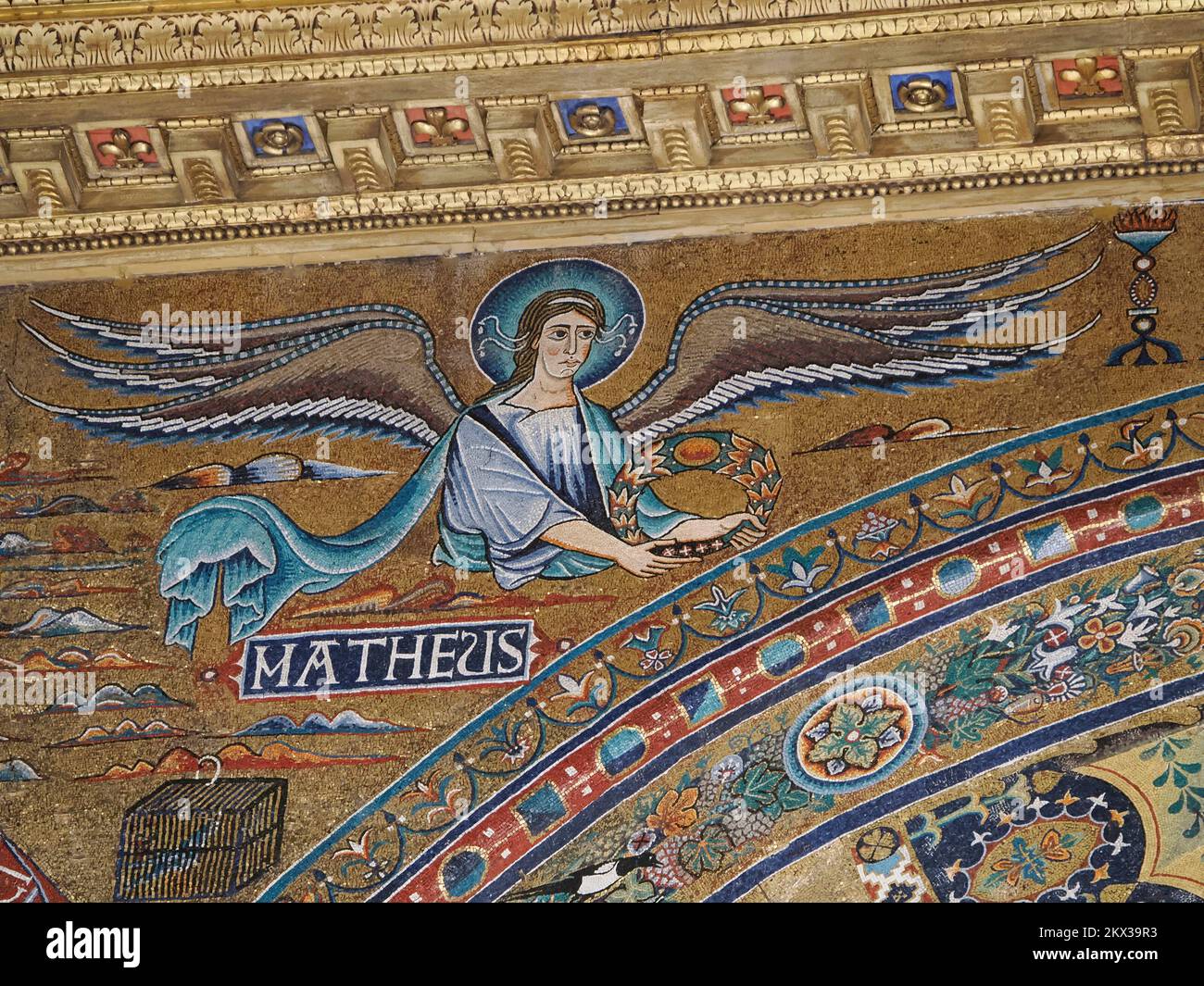 santa maria in trastevere church mosaic detail Stock Photo - Alamy