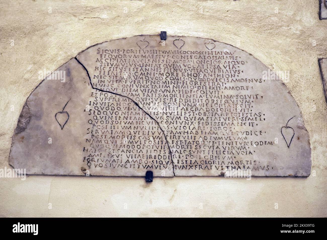 santa maria in trastevere church inscripted stone detail Stock Photo ...