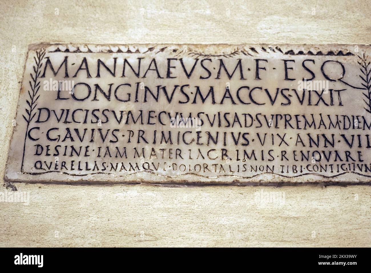santa maria in trastevere church inscripted stone detail Stock Photo ...