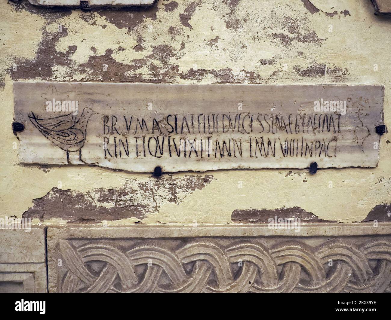 santa maria in trastevere church inscripted stone detail Stock Photo ...