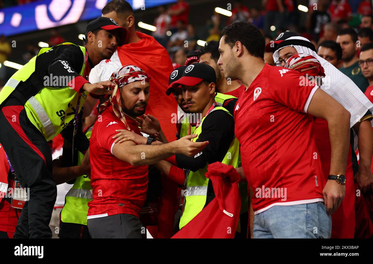 Ar Rayyan, Qatar, 30th November 2022. Tunisian fans arguing with each ...