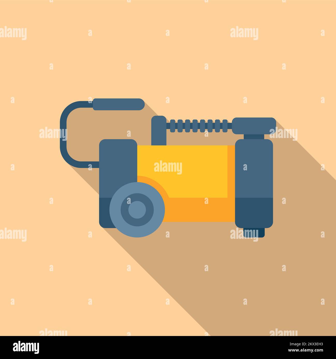 Compressor engine icon flat vector. Air machine. Electric motor Stock ...