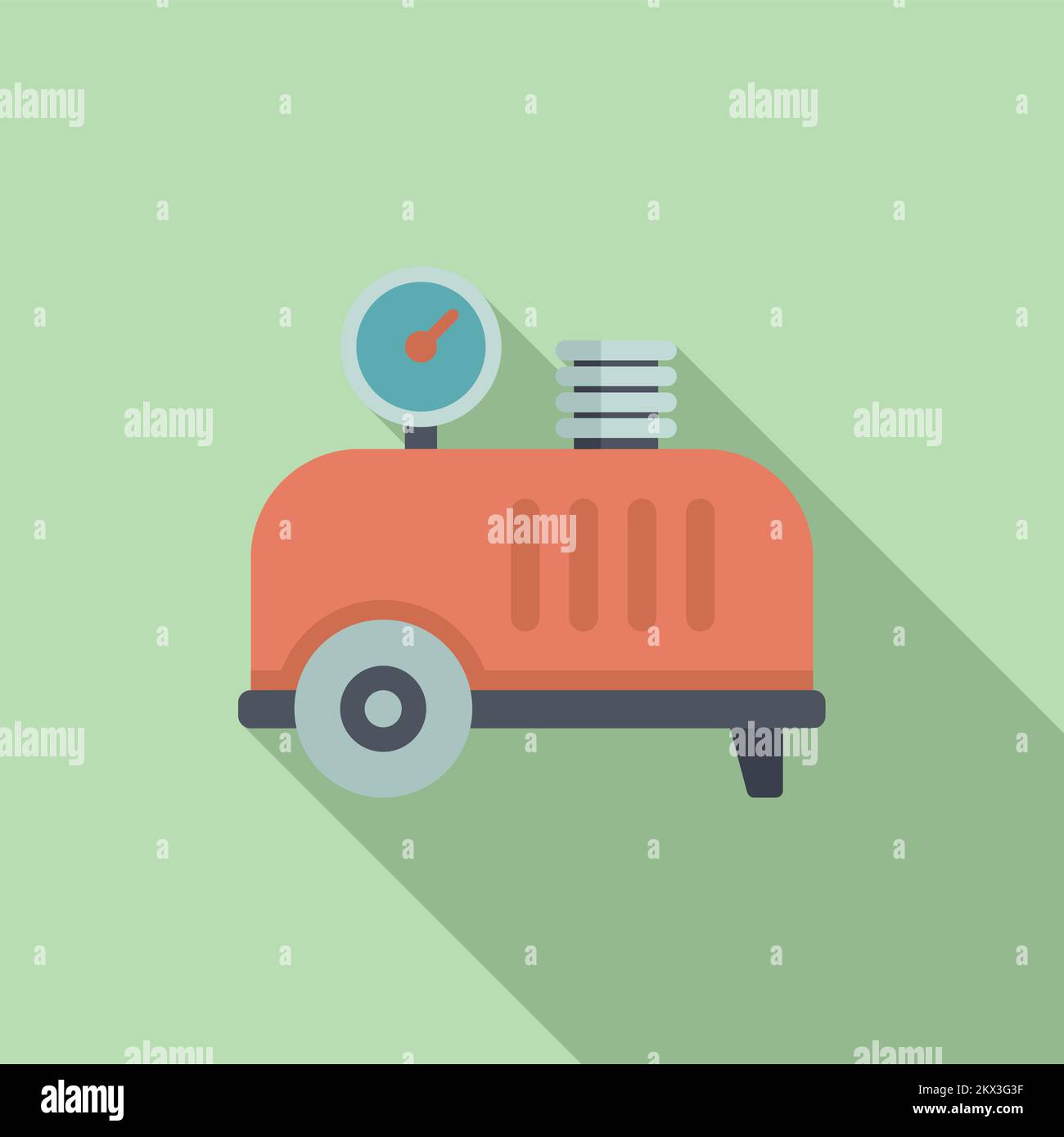 Rotary compressor icon flat vector. Air machine. Pressure tank Stock ...