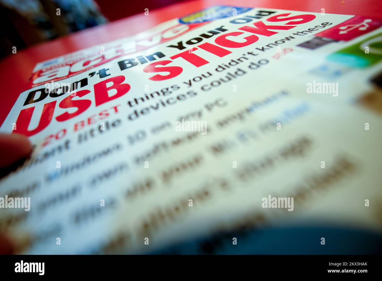 Abstract view of a magazine front cover Stock Photo - Alamy