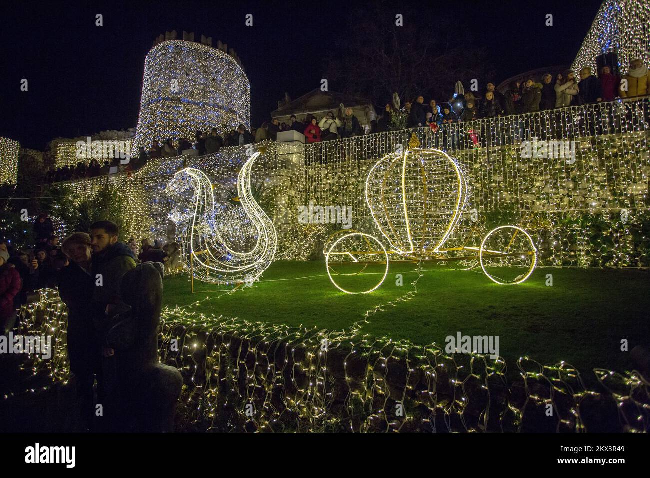 09.12.2017., Rijeka - Christmas lights are on at Trsatska Gradina in ...
