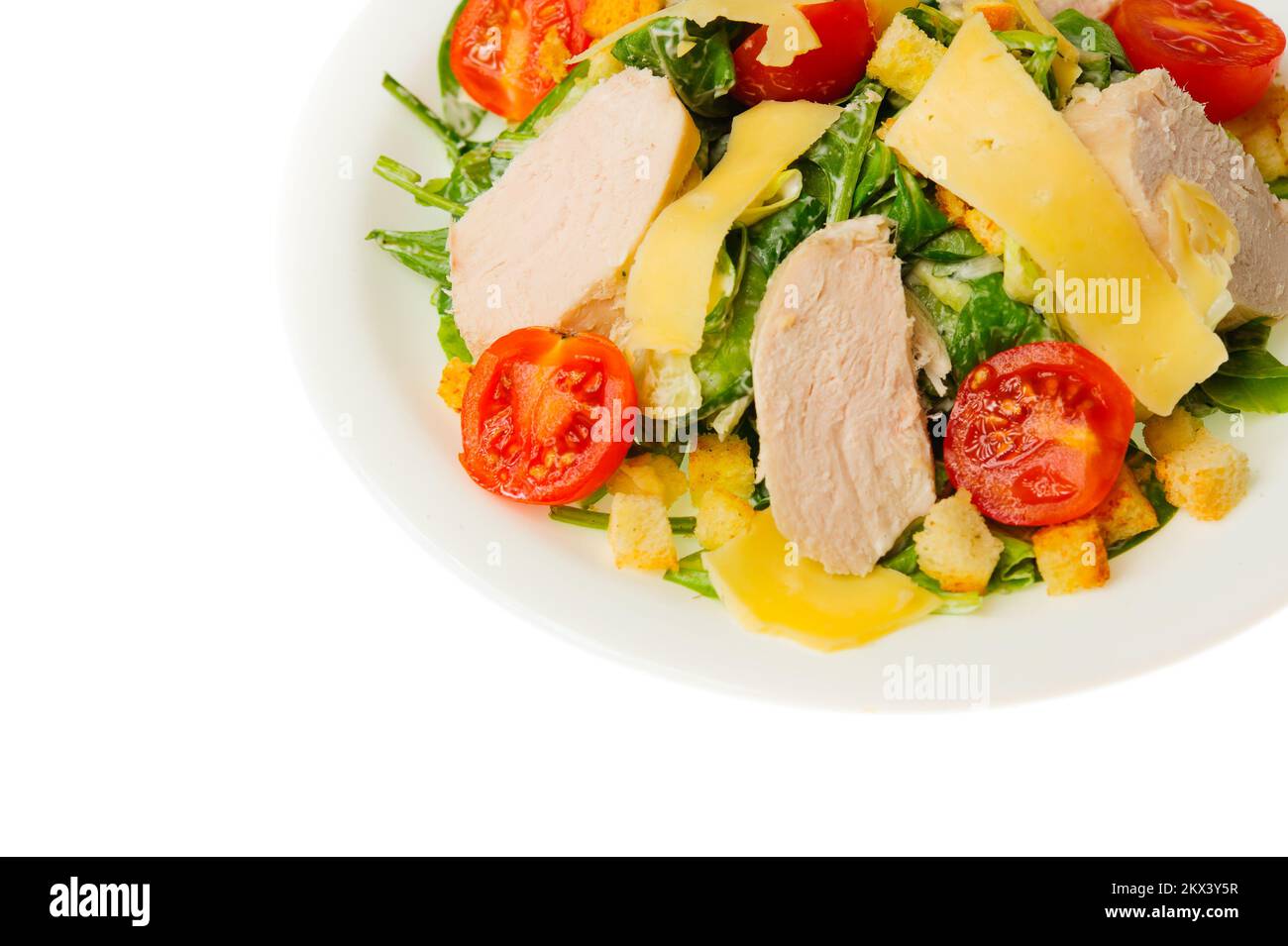 close up shot of restaurant food isolated on white background Stock ...