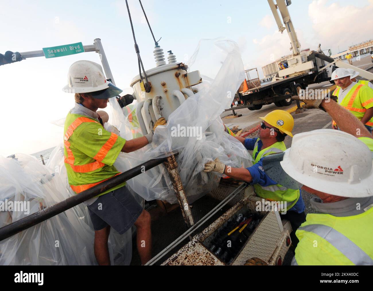 Hurricane Ike, Galveston Island, TX, September 22, 2008 Georgia power ...