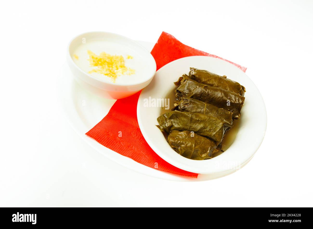 close up shot of restaurant food isolated on white background Stock ...