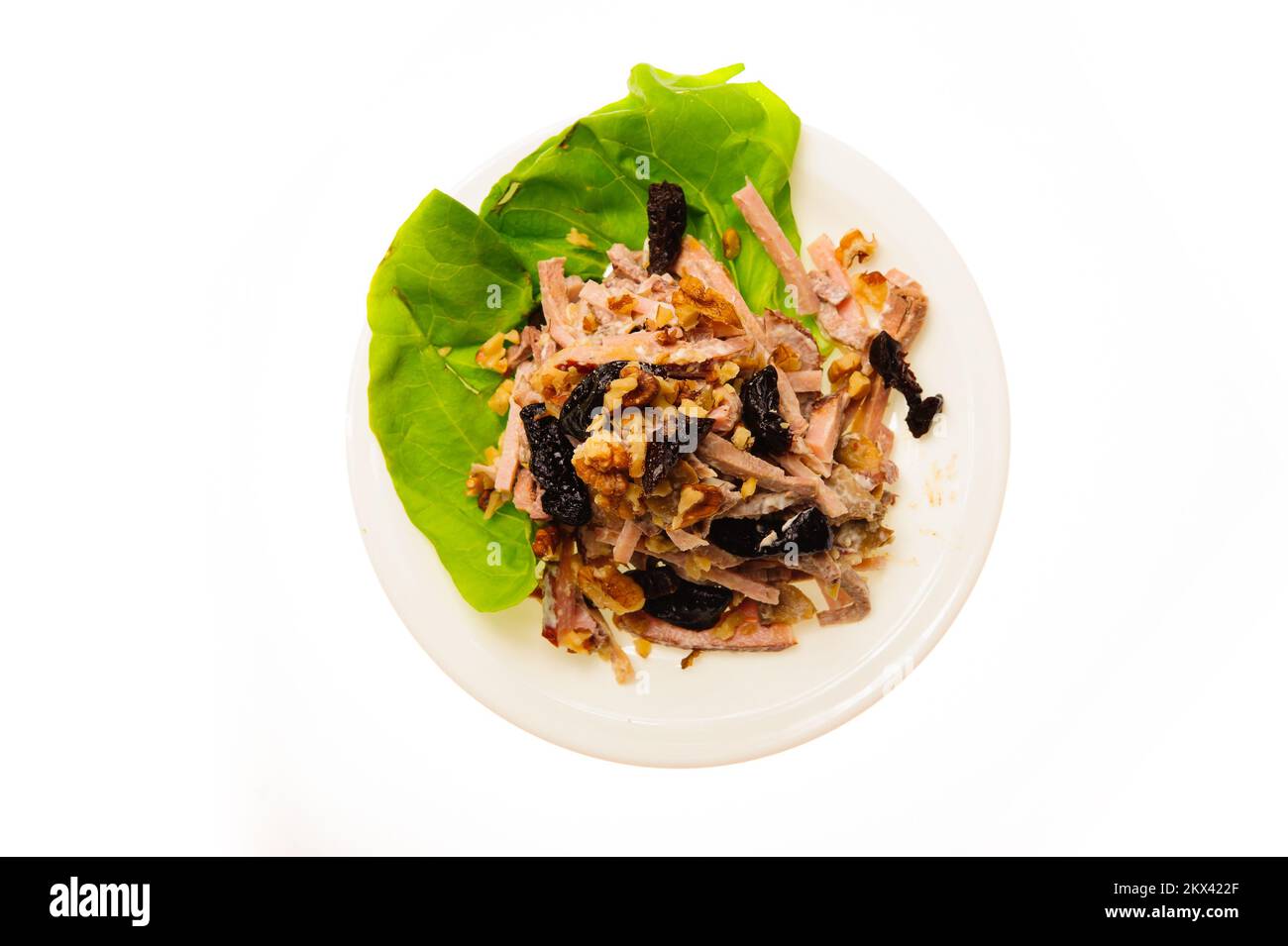 close up shot of restaurant food isolated on white background Stock ...