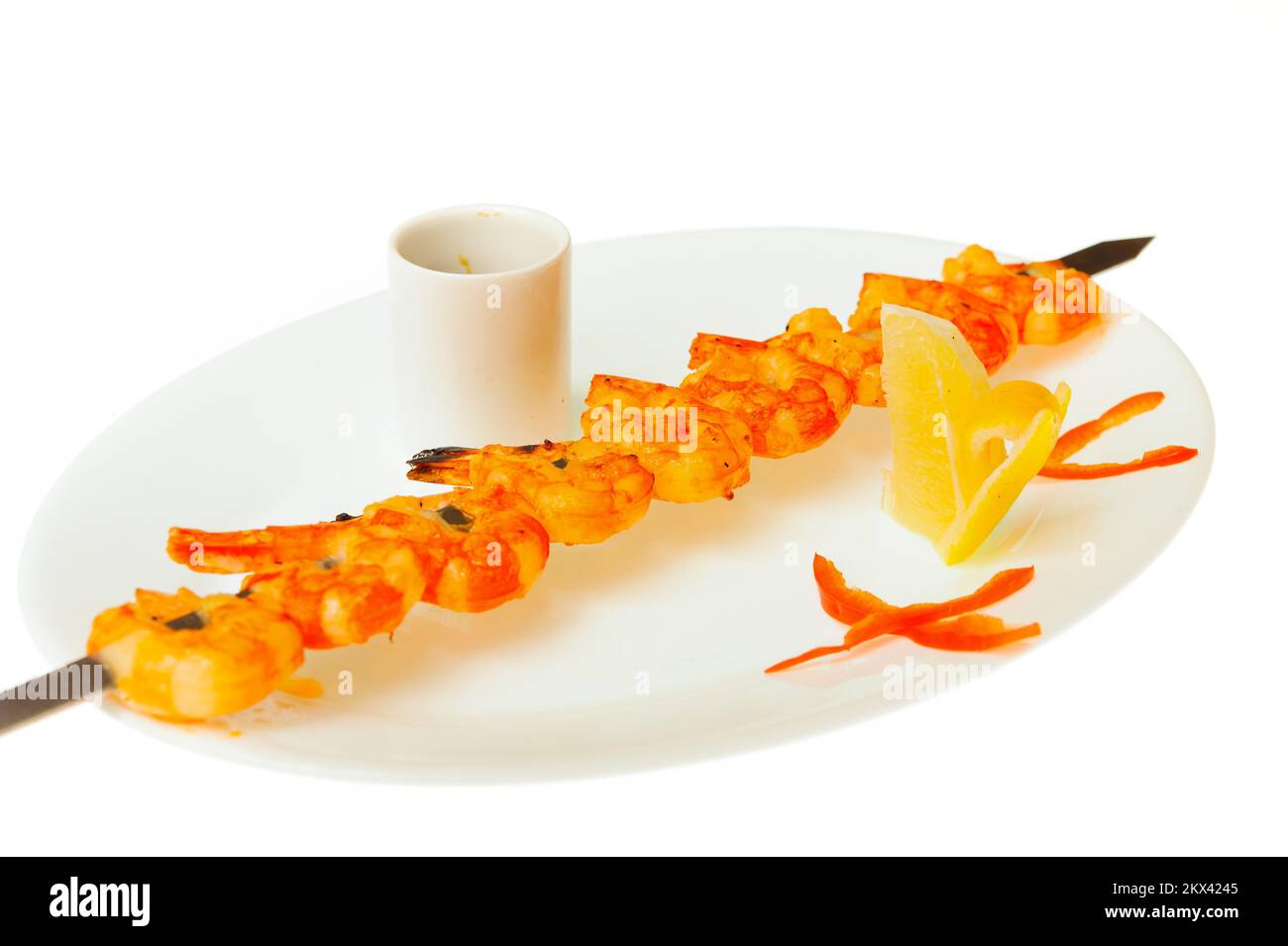 close up shot of restaurant food isolated on white background Stock ...