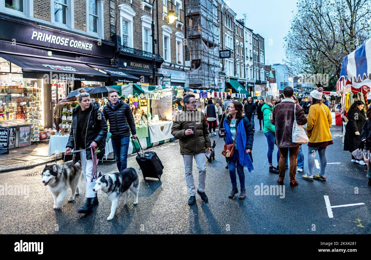 The Christmas Market In Primrose Hill 2022 London UK Stock Photo - Alamy