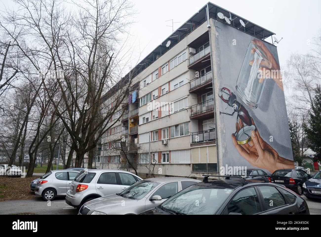 09.01.2018., Croatia, Sisak - To a mural of Tomislav Loncarevic - Lonac ...