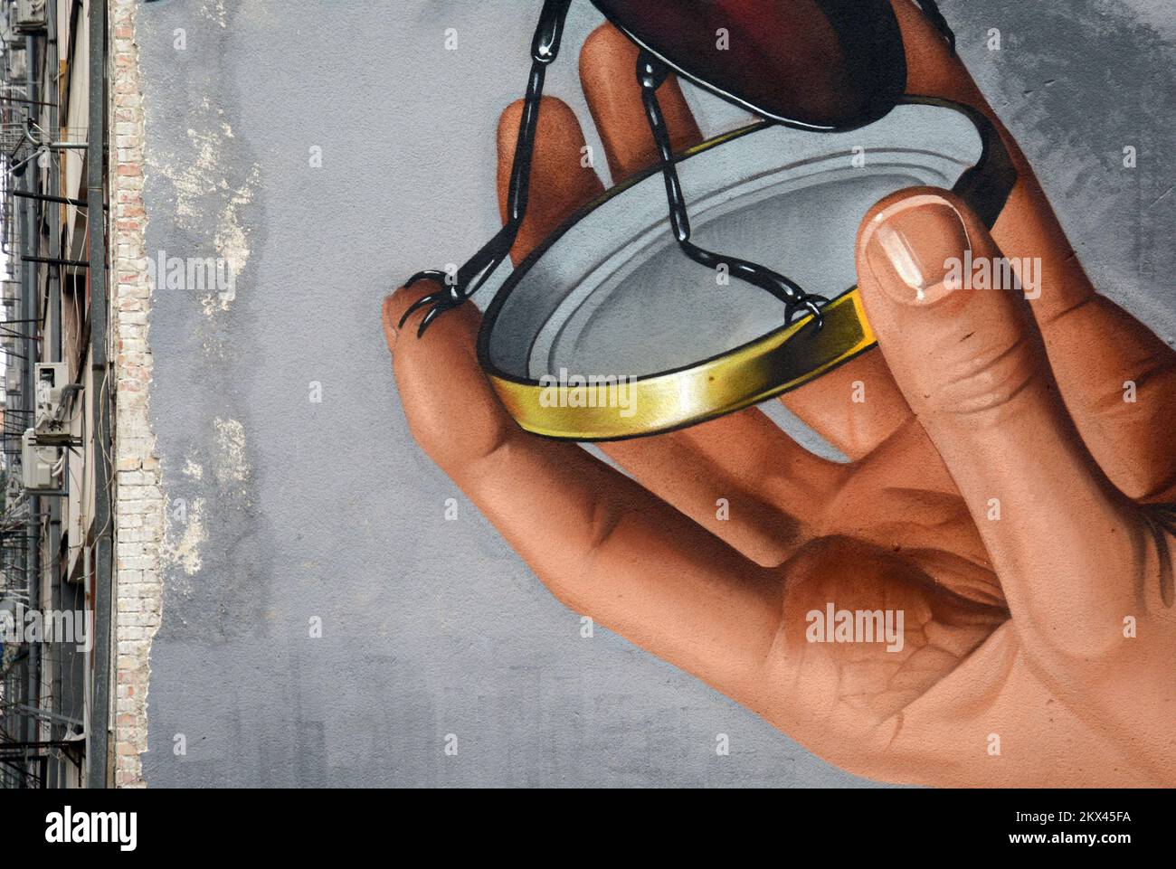 09.01.2018., Croatia, Sisak - To a mural of Tomislav Loncarevic - Lonac ...