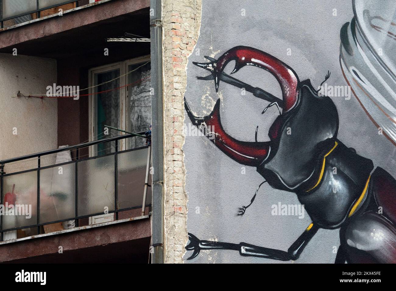 09.01.2018., Croatia, Sisak - To a mural of Tomislav Loncarevic - Lonac ...