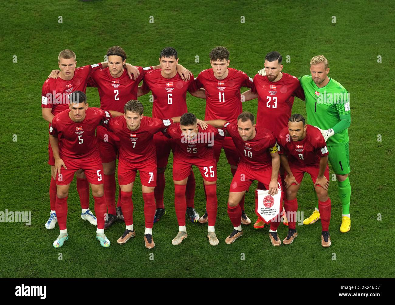 A Denmark team group photo before the FIFA World Cup Group D match at ...