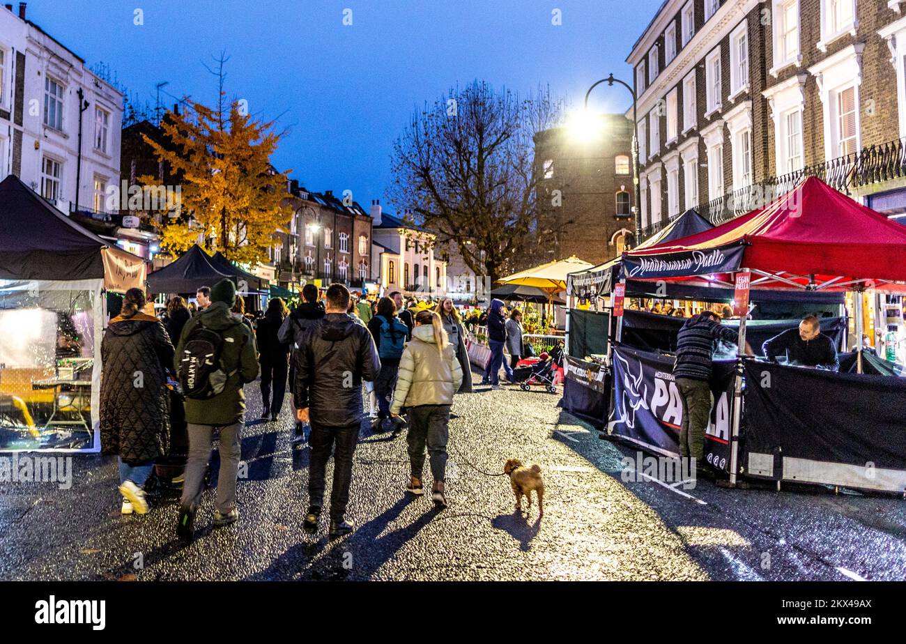 The Christmas Market In Primrose Hill 2022 London UK Stock Photo - Alamy