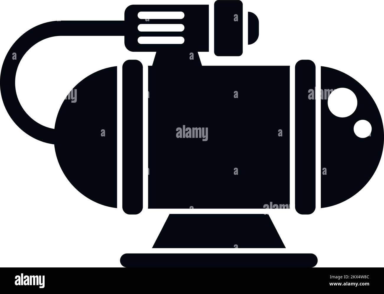 Pneumatic compressor icon simple vector. Pressure tank. Electric motor ...